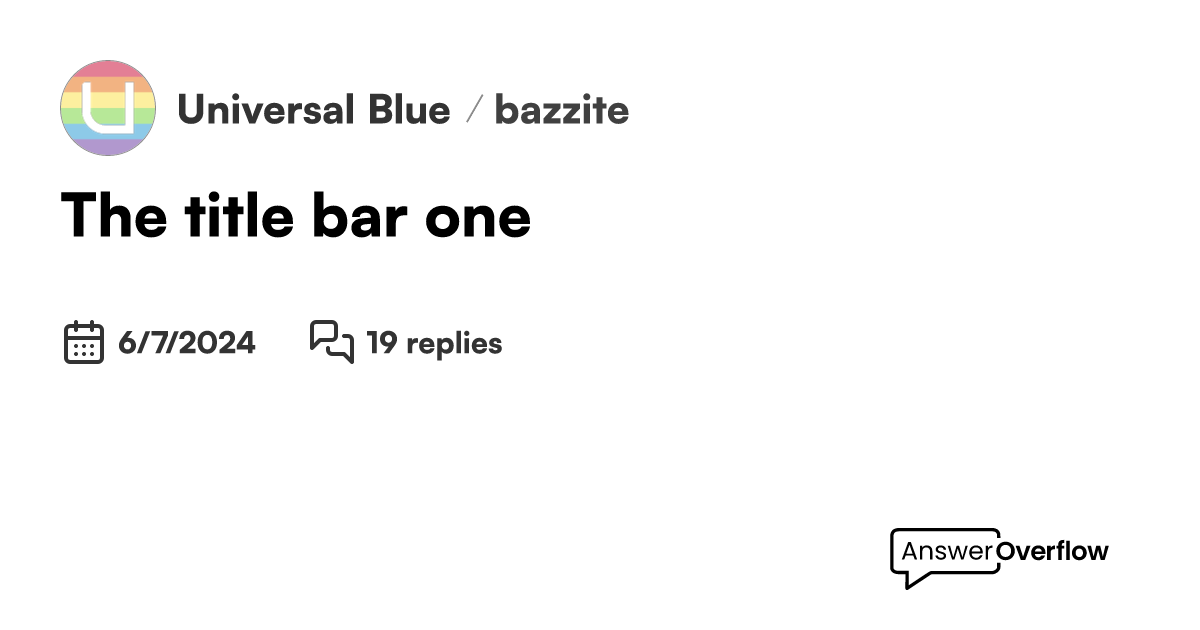The title bar one - Universal Blue