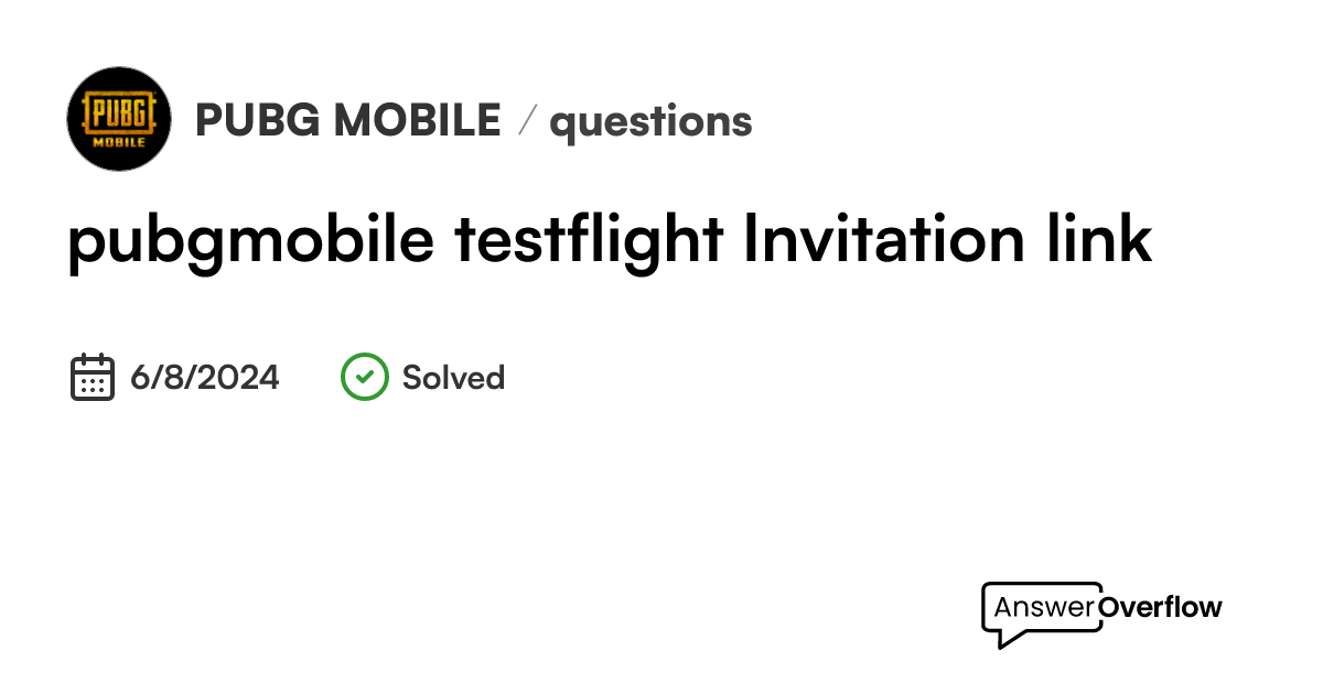 pubgmobile testflight Invitation link - PUBG MOBILE