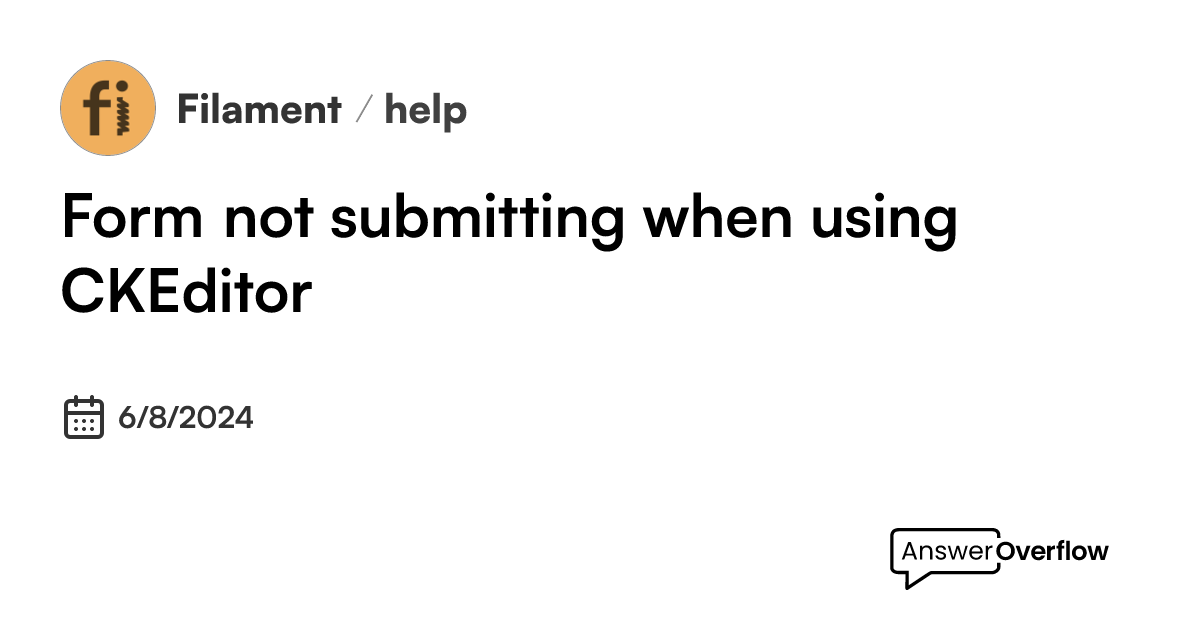 Form not submitting when using CKEditor - Filament