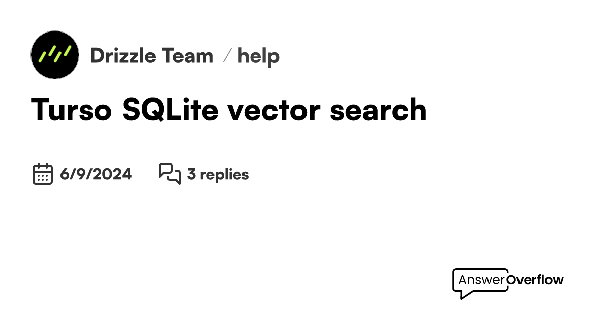 Turso SQLite vector search - Drizzle Team