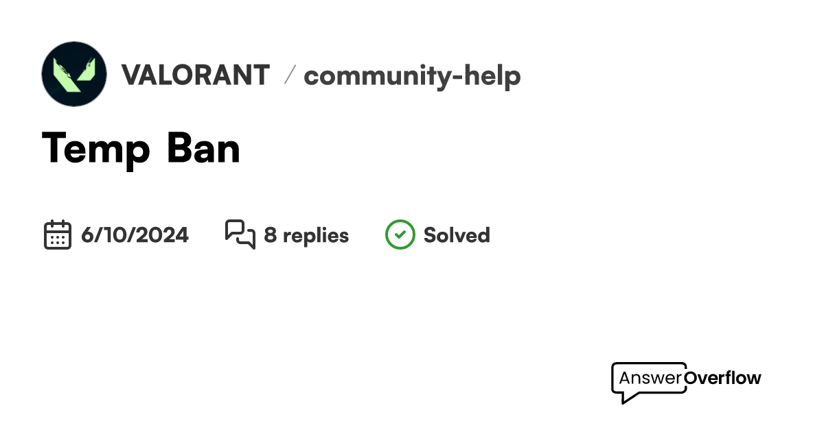 Temp Ban - VALORANT