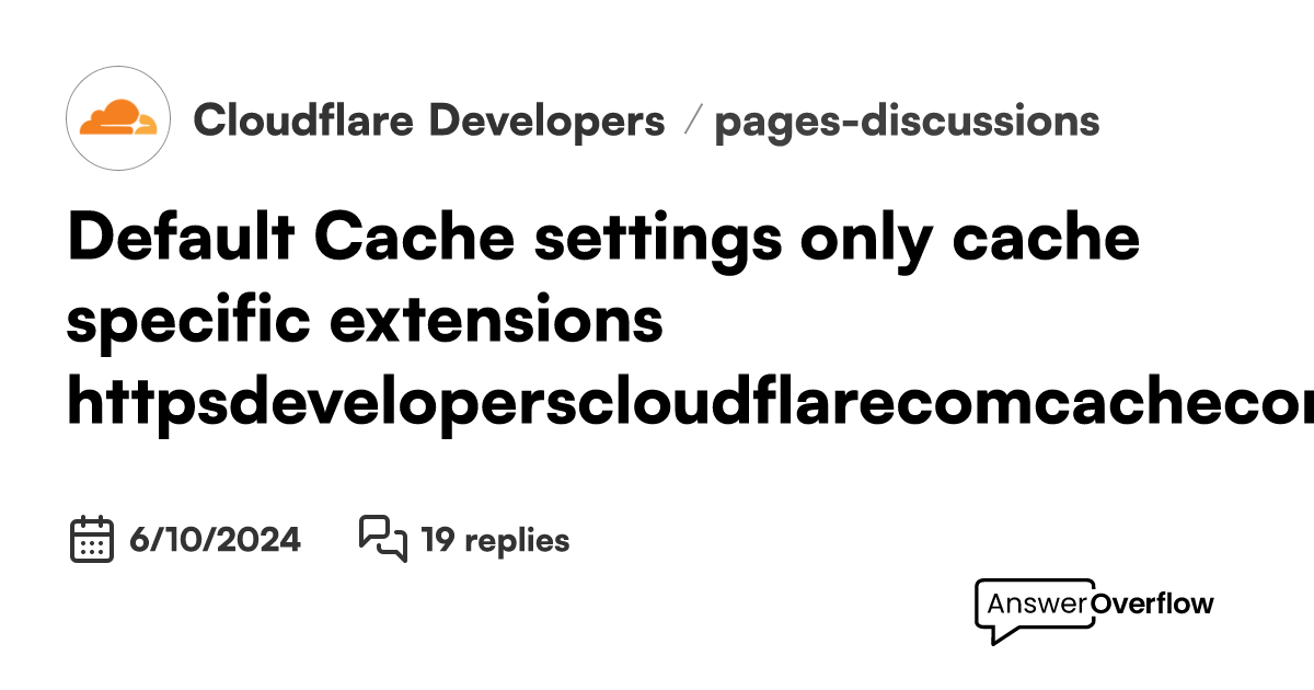 Default Cache settings only cache specific extensions like js/css/etc, not HTML, which is why ...