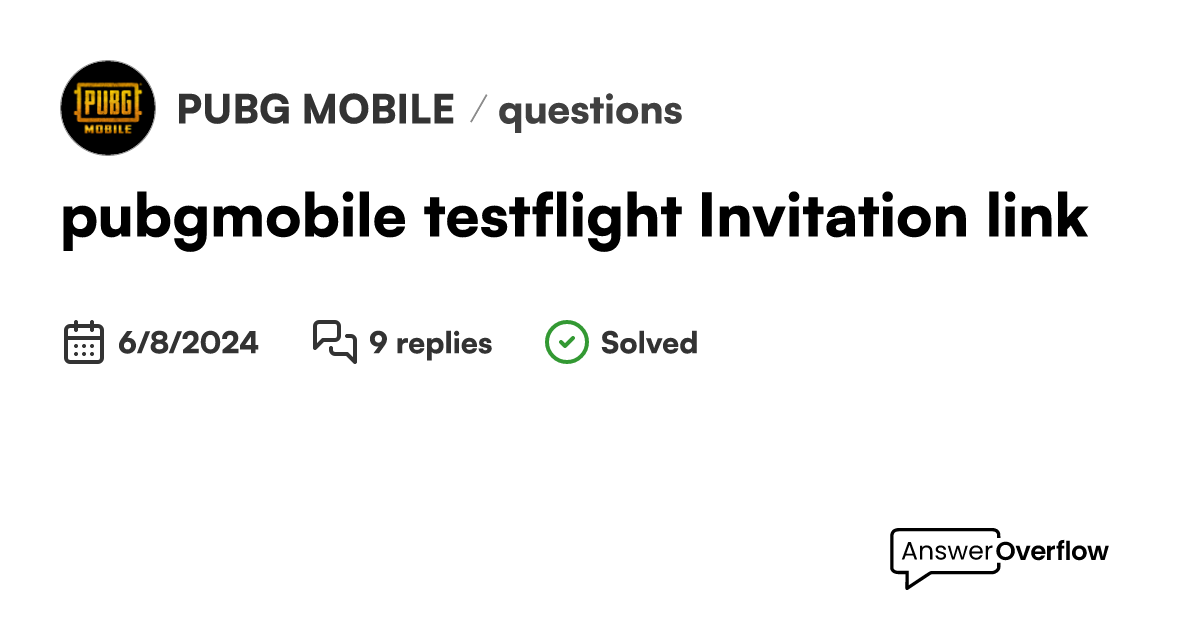 Pubgmobile Testflight Invitation Link Pubg Mobile 