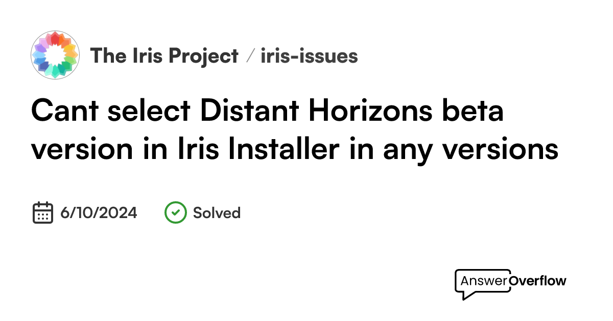 Can't select Distant Horizons beta version in Iris Installer in any versions - The Iris Project