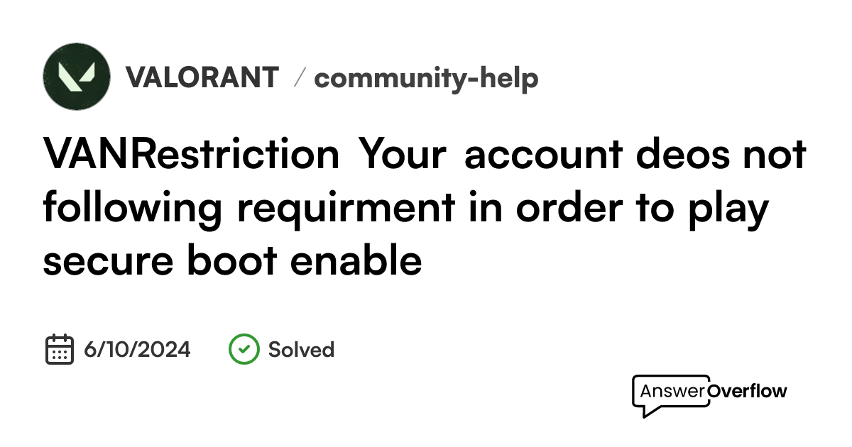 VAN:Restriction Your account deos not following requirment in order to ...