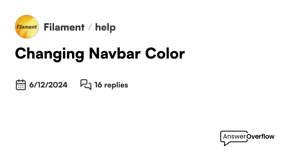 Changing Navbar Color - Filament