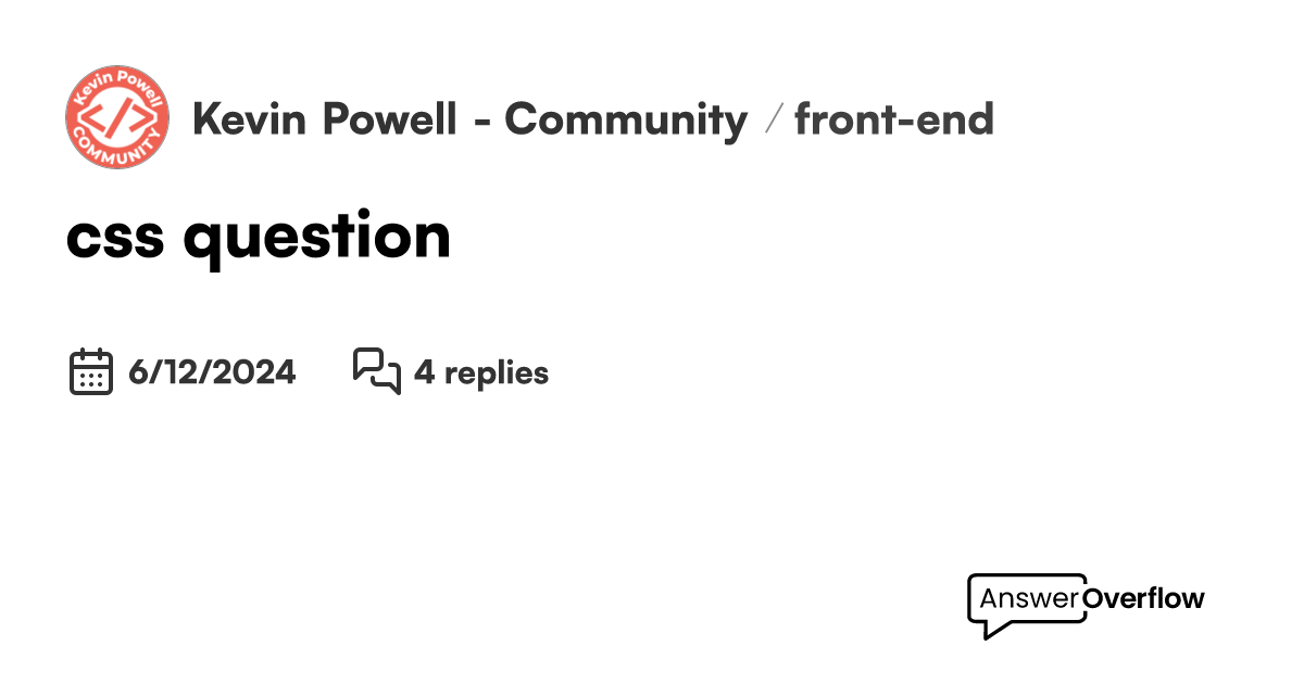 css question - Kevin Powell - Community