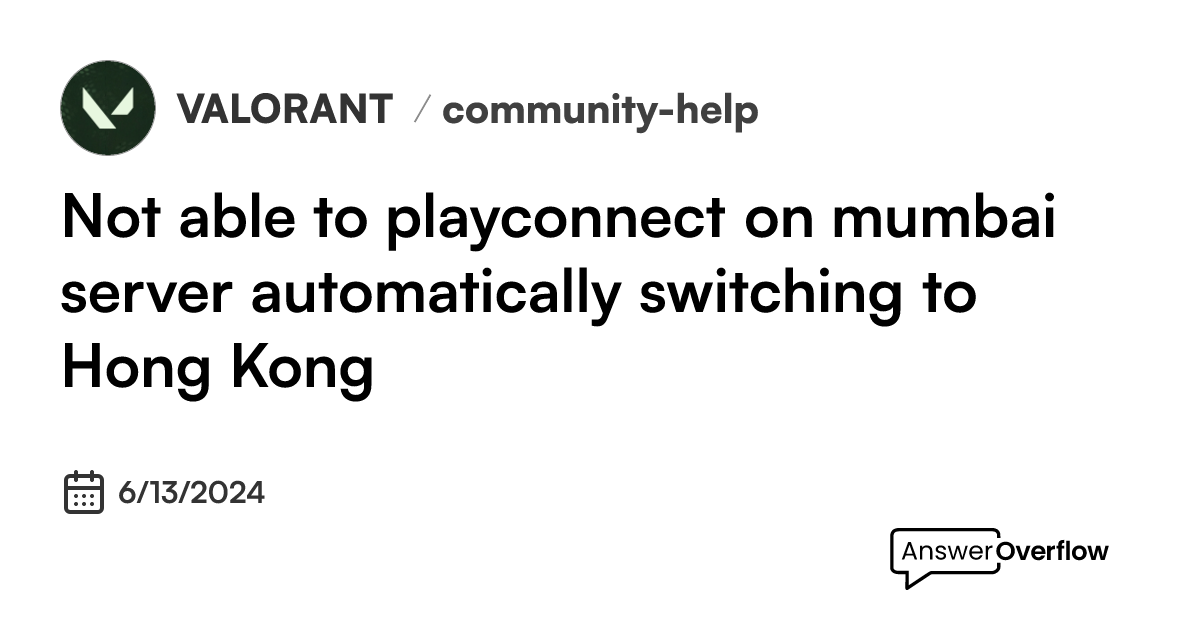 Not able to play/connect on mumbai server (automatically switching to ...