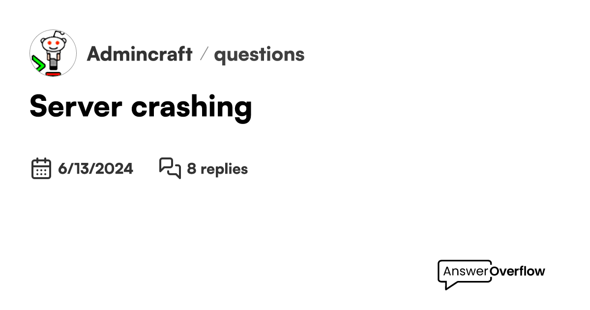 Server crashing - Admincraft