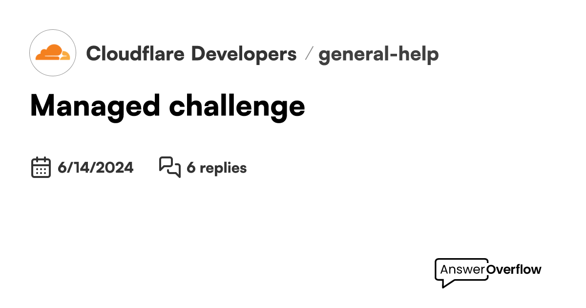 Managed challenge - Cloudflare Developers