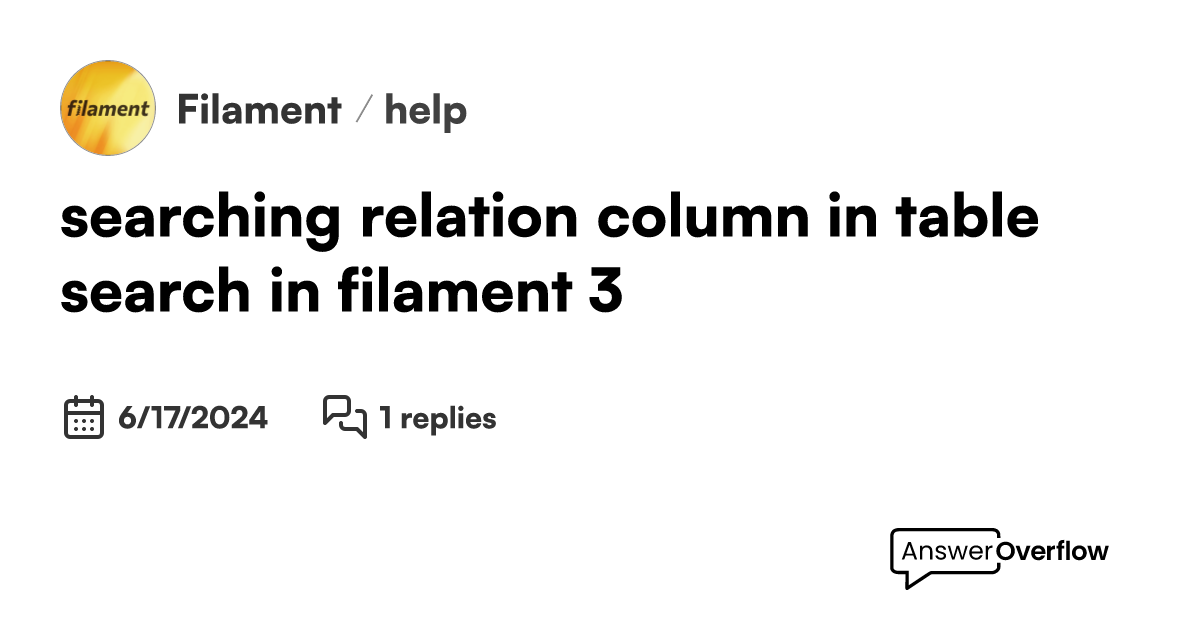 searching relation column in table search in filament 3 - Filament