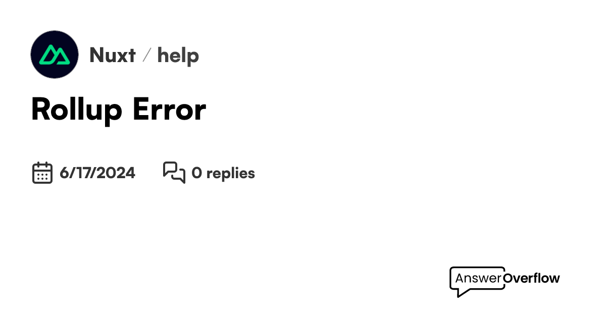 Rollup Error - Nuxt