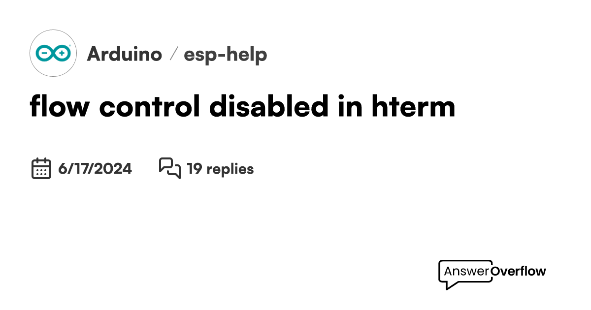 flow control disabled in hterm? - Arduino