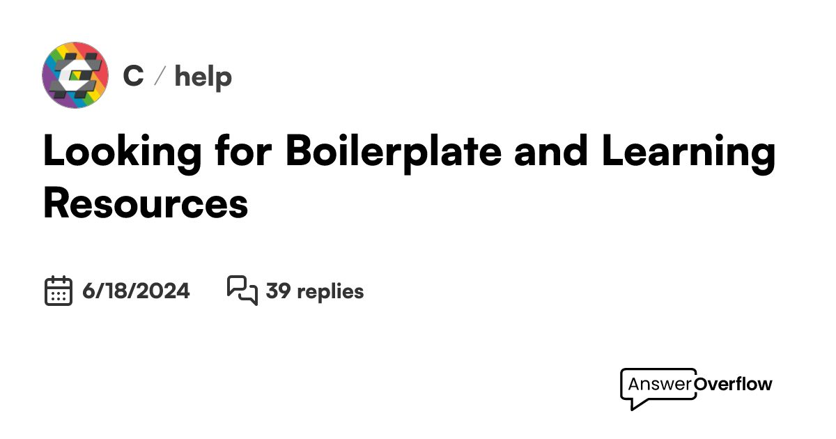 Looking for Boilerplate and Learning Resources - C#