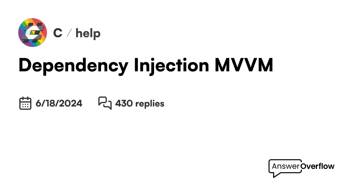 Dependency Injection + MVVM? - C#