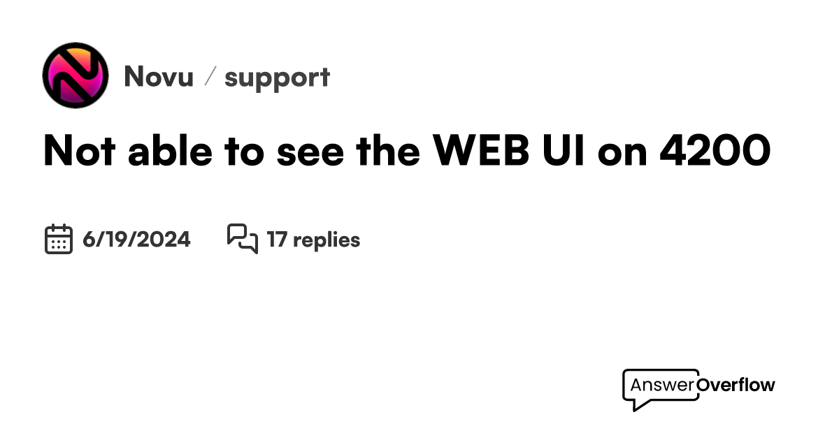 Not able to see the WEB UI on 4200 - Novu