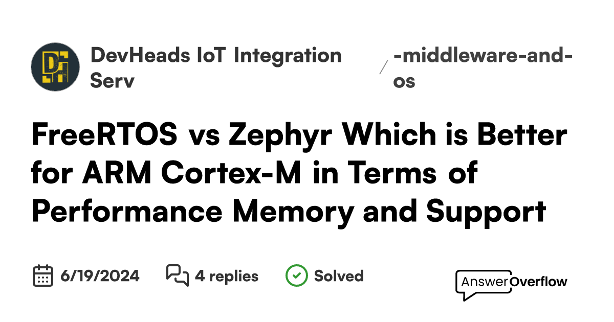 FreeRTOS vs. Zephyr: Which is Better for ARM Cortex-M in Terms of Performance, Memory, and ...
