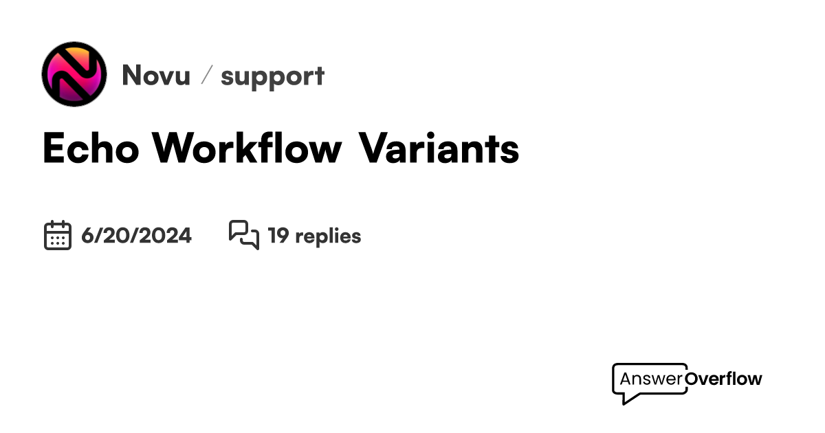Echo Workflow Variants - Novu