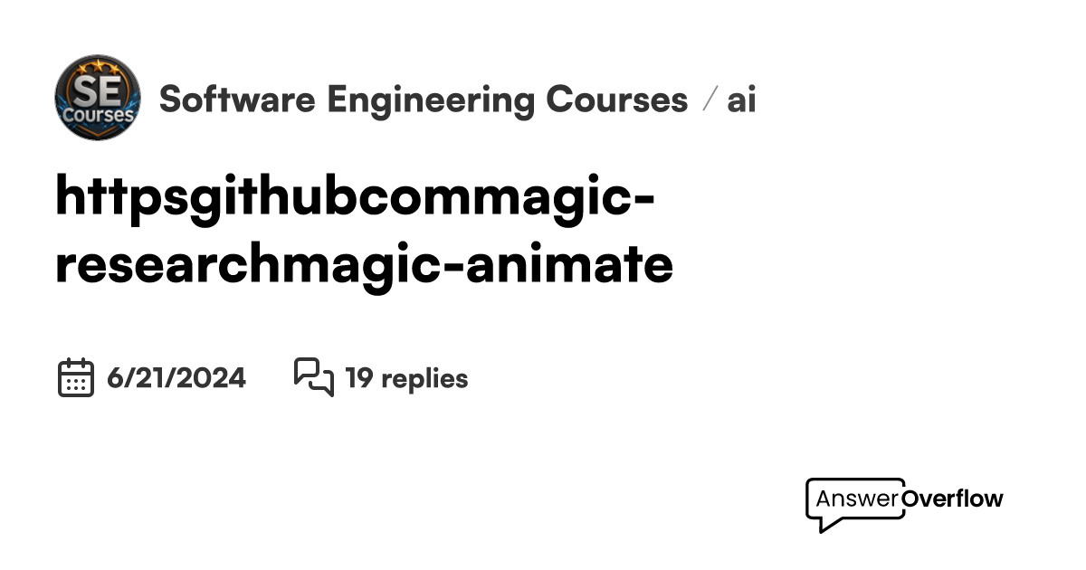 https://github.com/magic-research/magic-animate - Software Engineering ...