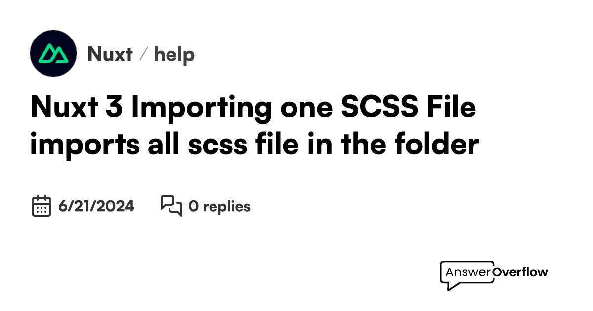 Nuxt 3 Importing one SCSS File imports all scss file in the folder - Nuxt