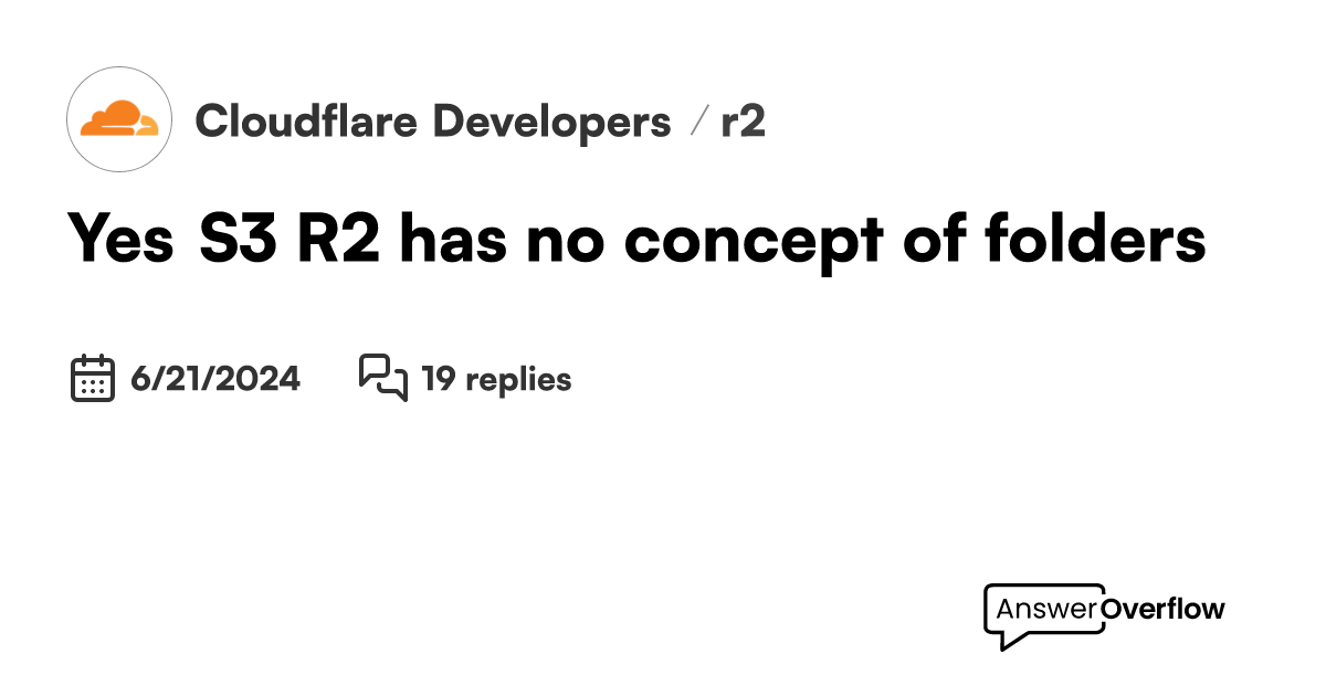 Yes, S3 / R2 has no concept of „folders“. - Cloudflare Developers