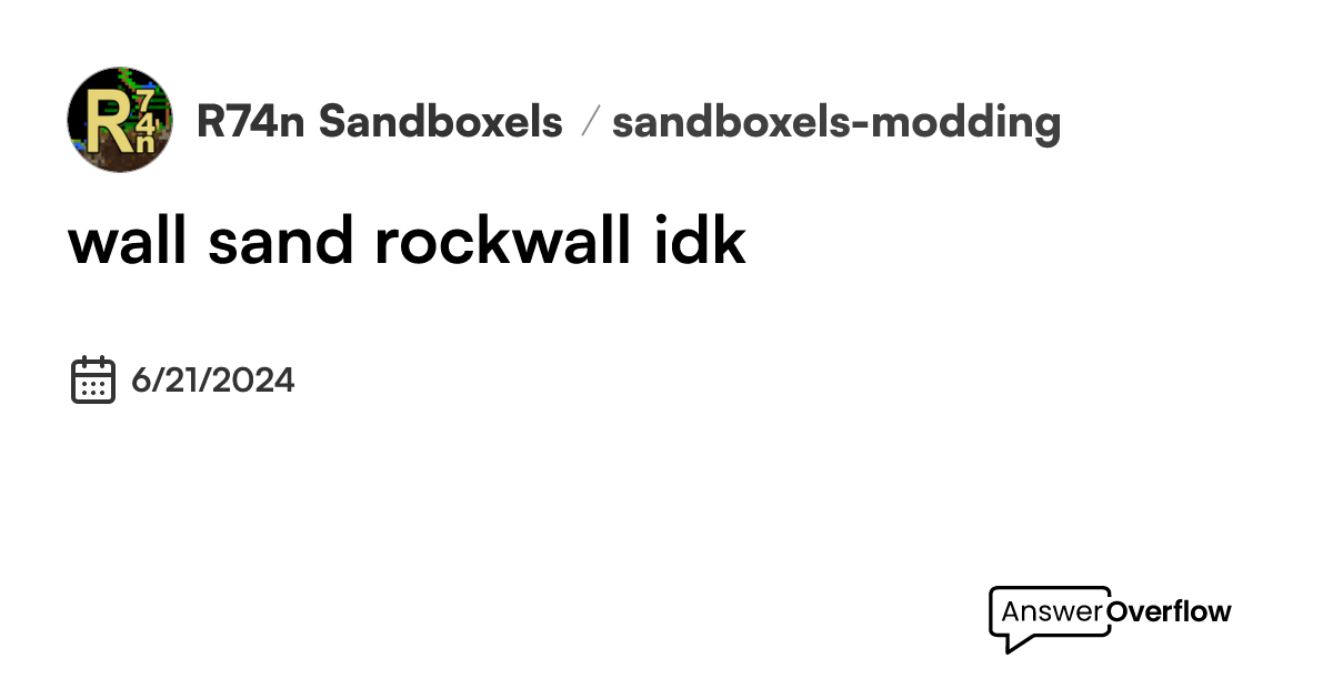 wall sand rockwall idk - 🚨 R74n / Sandboxels