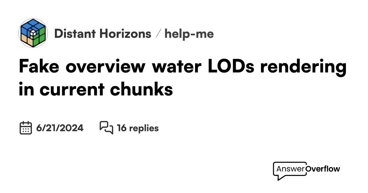 Fake overview water LODs rendering in current chunks - Distant Horizons