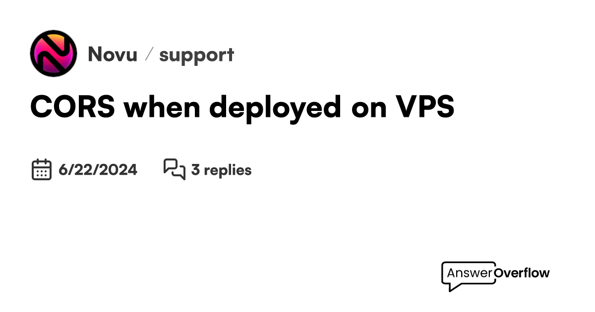 CORS when deployed on VPS - Novu