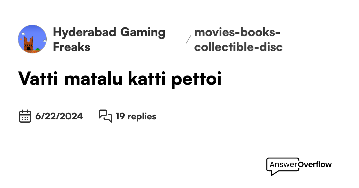 Vatti matalu katti pettoi, - Hyderabad Gaming Freaks!🎮🇮🇳