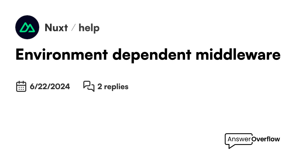 Environment dependent middleware - Nuxt