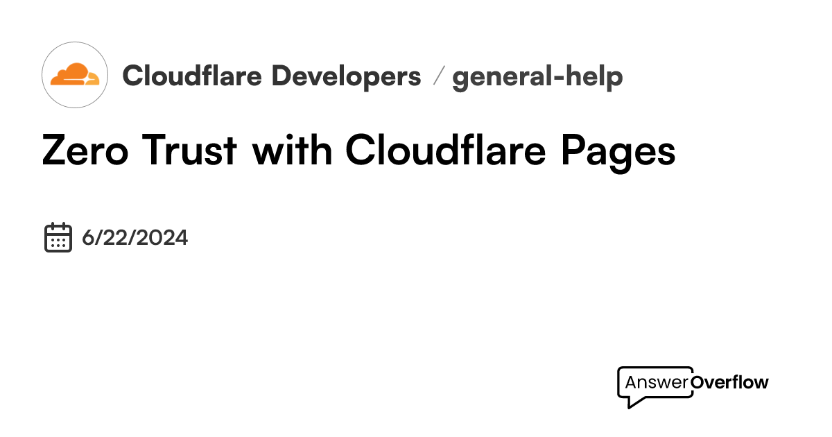 Zero Trust with Cloudflare Pages - Cloudflare Developers