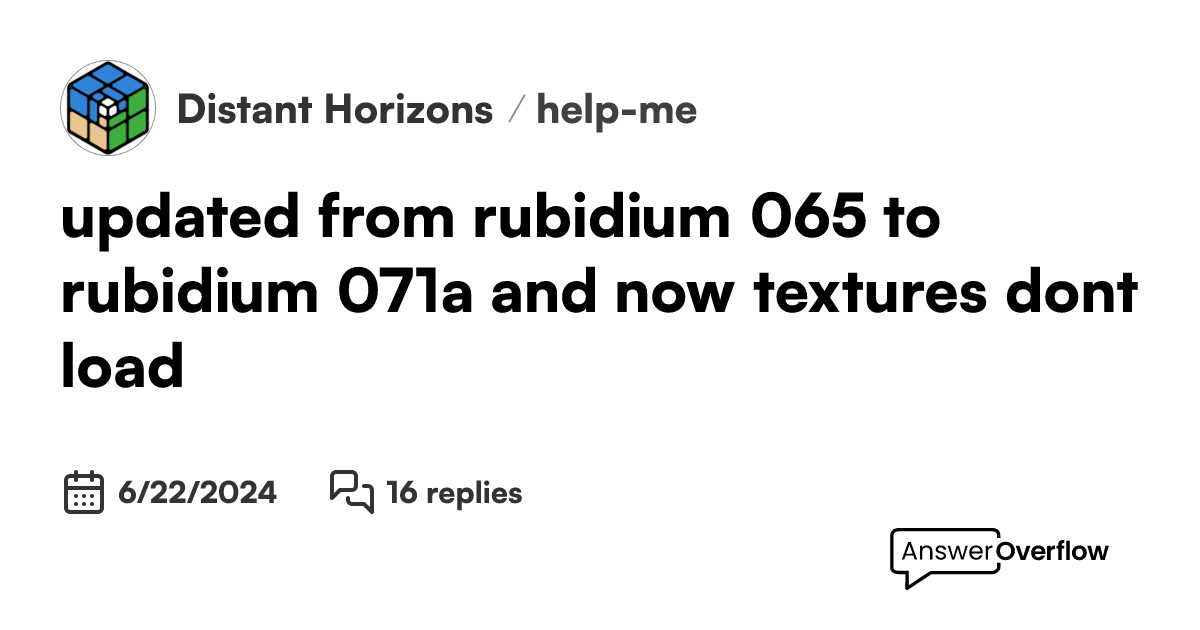 updated from rubidium 0.6.5 to rubidium 0.7.1a and now textures dont load - Distant Horizons