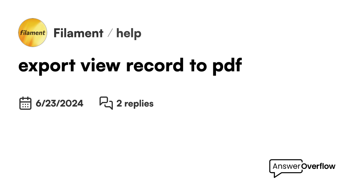 export view record to pdf - Filament