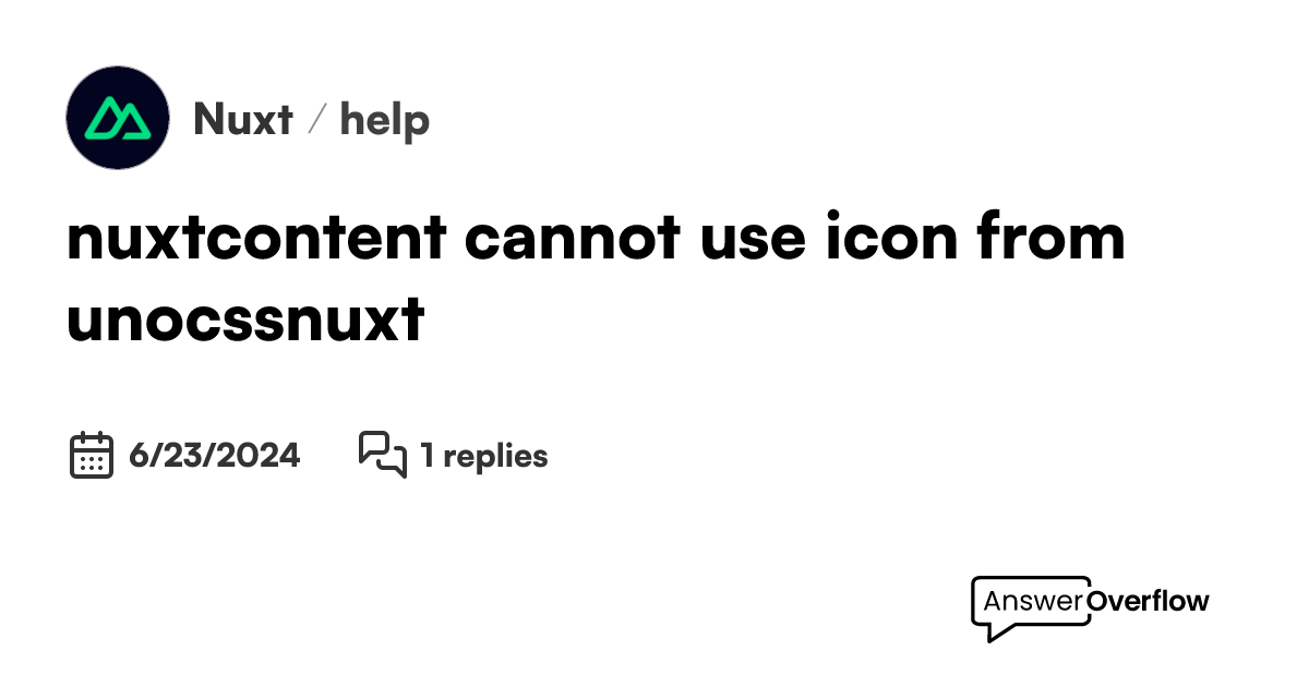 Nuxtcontent Cannot Use Icon From Unocssnuxt Nuxt