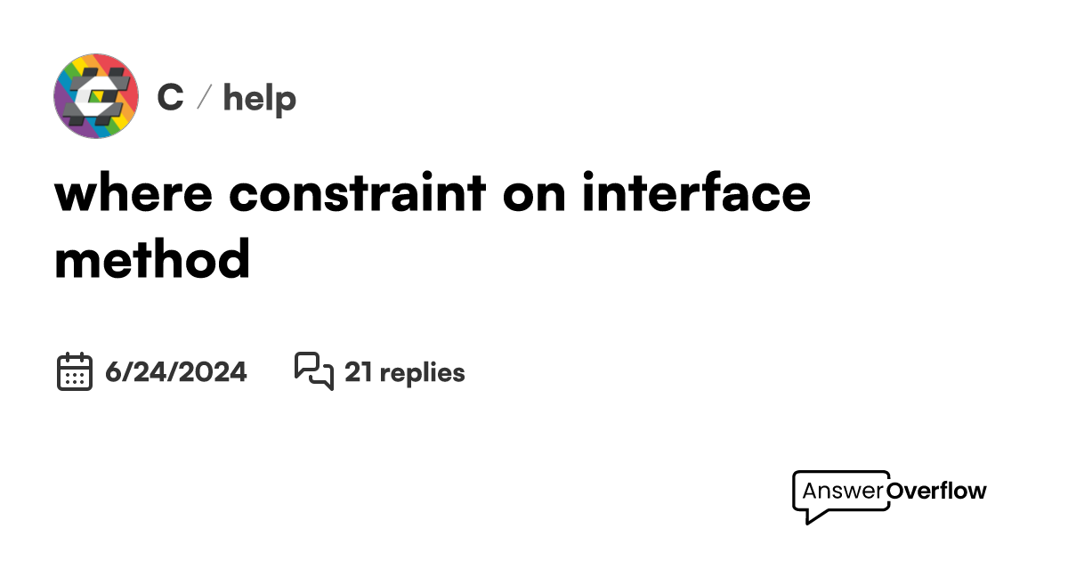 Where Constraint On Interface Method C