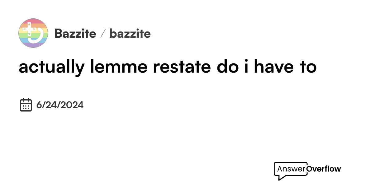 actually lemme restate, *do i have to* - Universal Blue