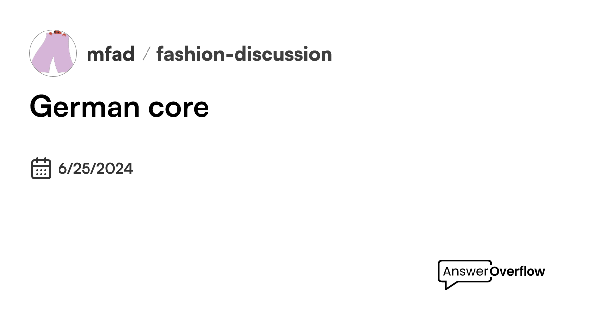 German core? - mfad