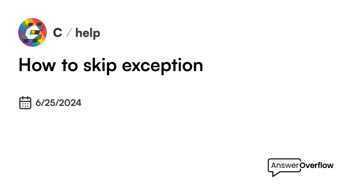 How to skip exception - C#