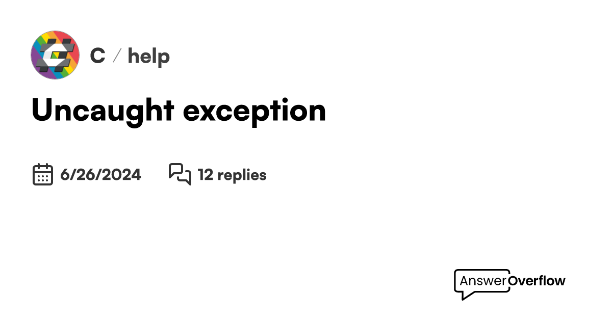 Uncaught exception - C#