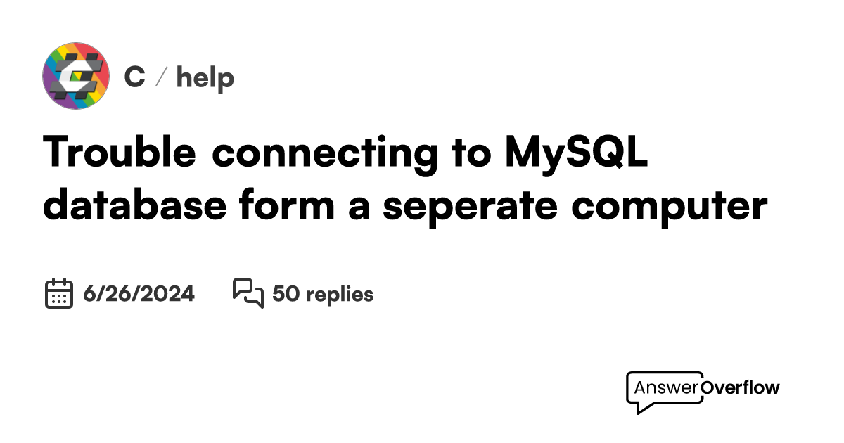 Trouble Connecting To Mysql Database Form A Seperate Computer C