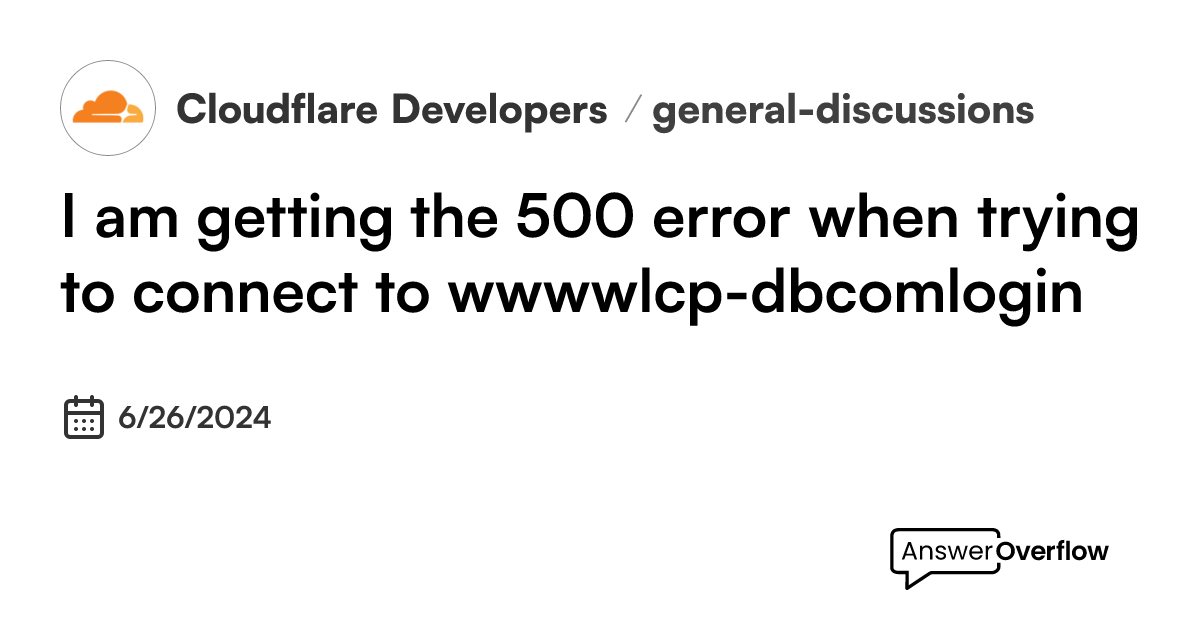 I am getting the 500 error when trying to connect to www.wlcp-db.com ...