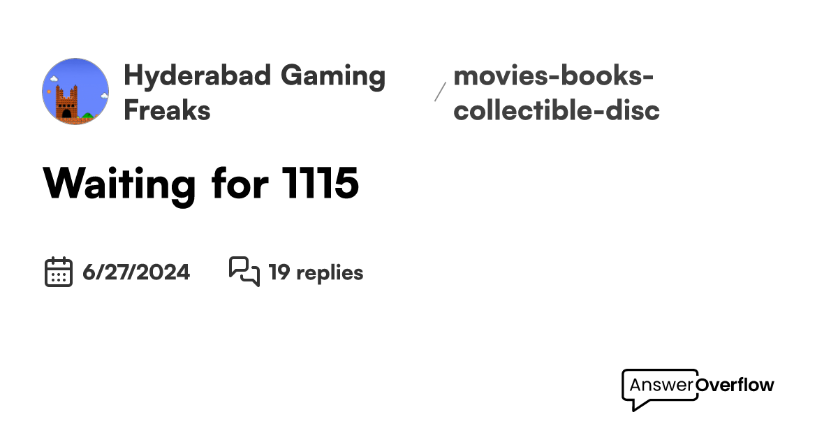 Waiting for 11:15 - Hyderabad Gaming Freaks!🎮🇮🇳