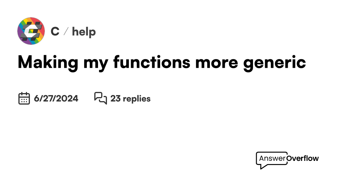 Making my functions more generic - C#