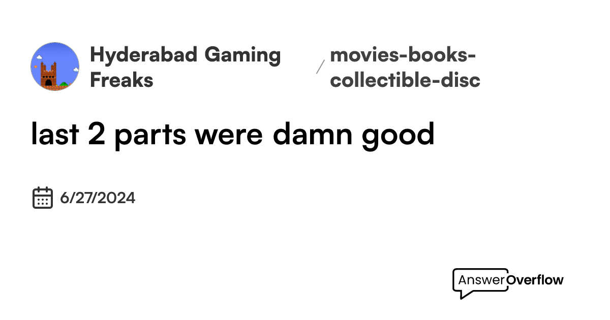 last 2 parts were damn good - Hyderabad Gaming Freaks!🎮🇮🇳