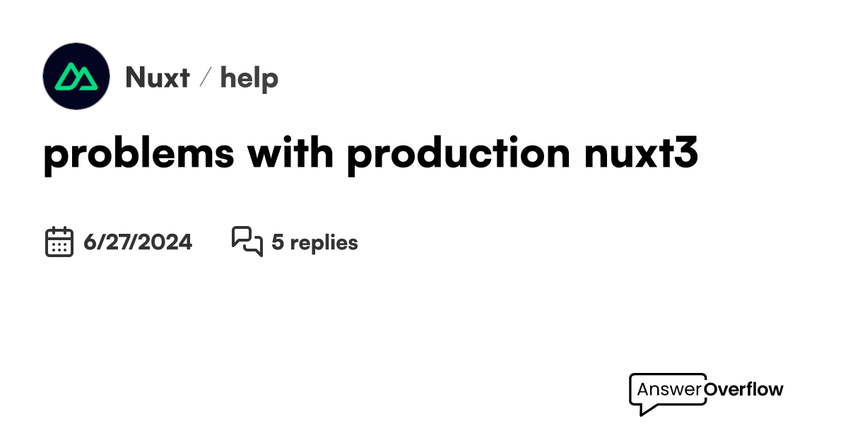problems with production nuxt3 - Nuxt