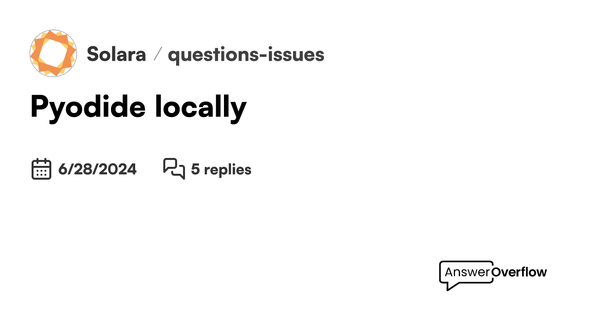 Pyodide locally - Solara
