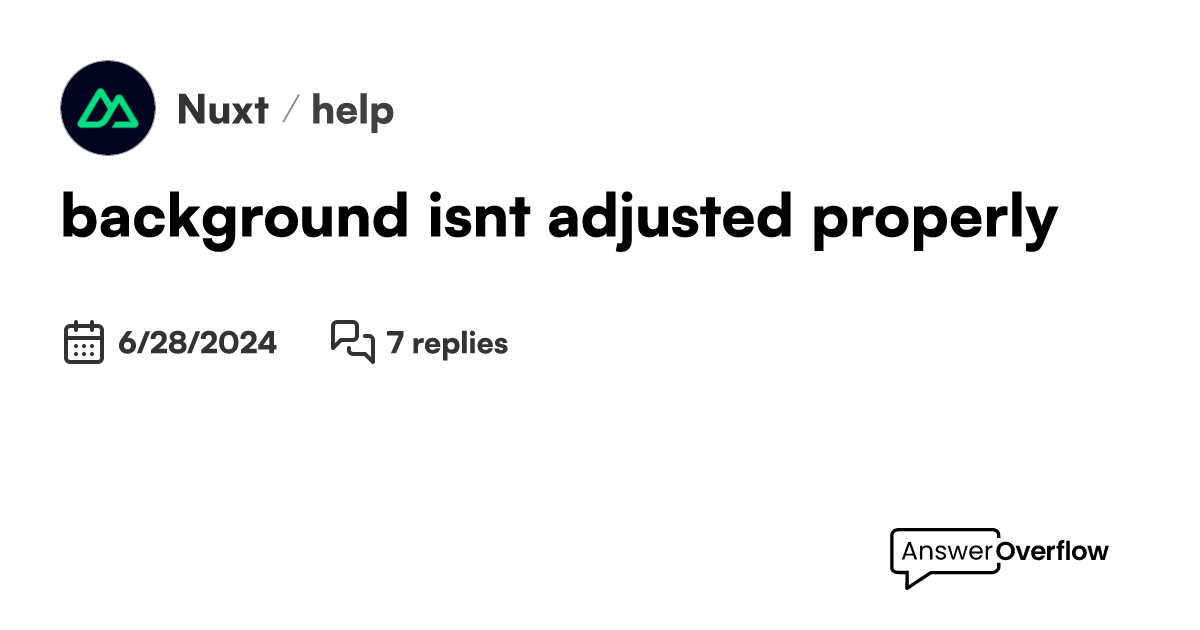 Background Isnt Adjusted Properly Nuxt 
