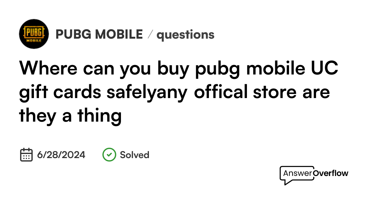 Where can you buy pubg mobile UC gift cards safely(any offical store ...