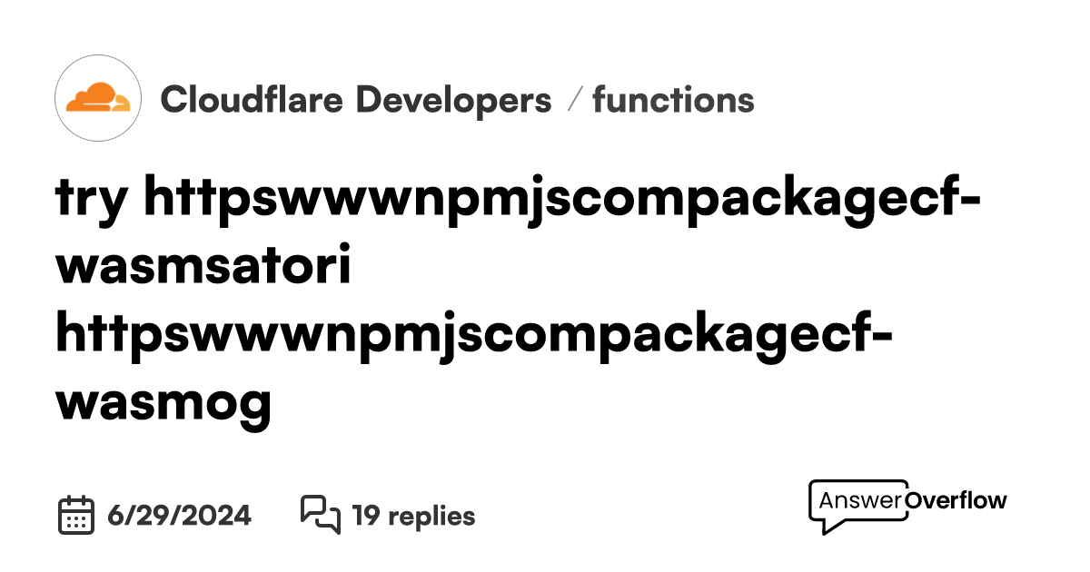 try https://www.npmjs.com/package/@cf-wasm/satori https://www.npmjs.com/package/@cf-wasm/og ...