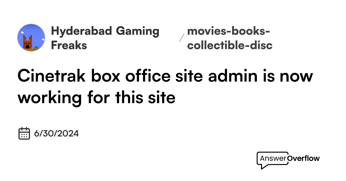 Cinetrak box office site admin is now working for this site - Hyderabad ...